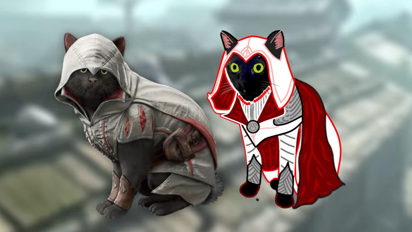 Gato de fã vira personagem em Assassin's Creed Shadows